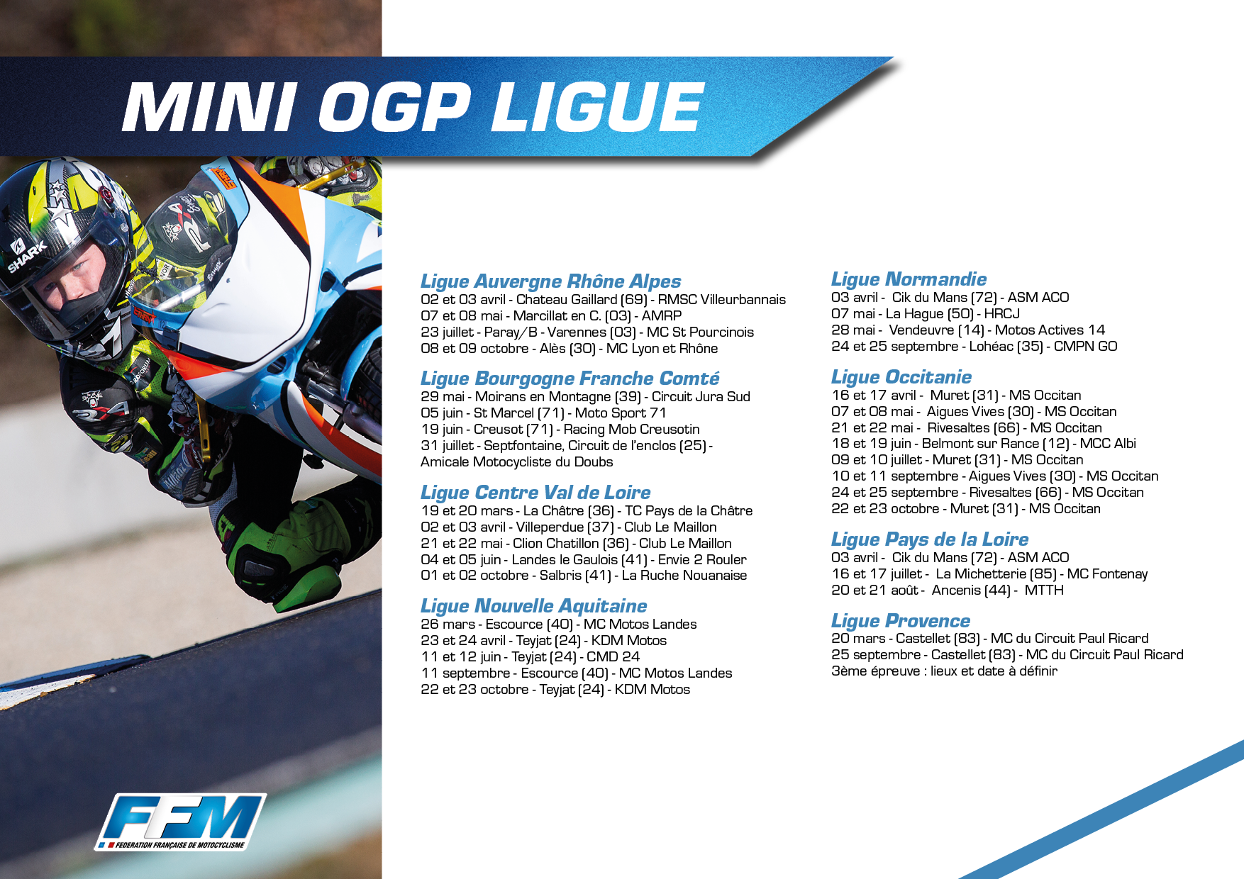 CALENDRIER MINI OGP REGIONS 29-03 | FFMoto